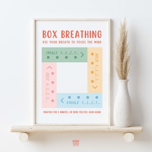 Box Breathing Technique, Breathing Poster, Mental Health, Calming ...