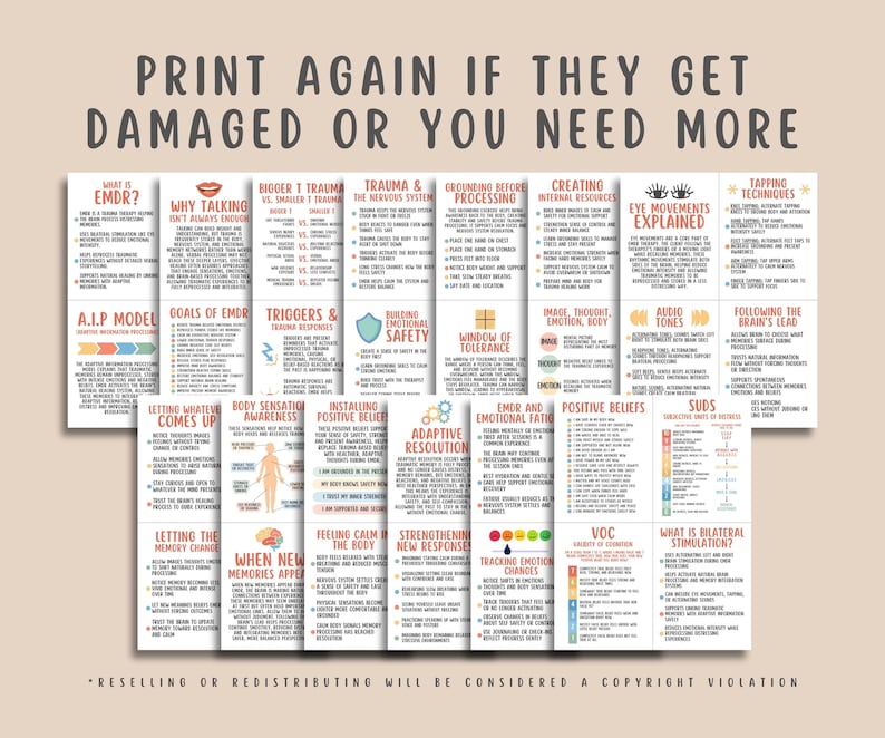52 EMDR Flashcards, Trauma Therapy Tools, Trauma Processing Cards ...
