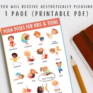 15 Yoga Poses Poster, Anxiety Coping Calming Corner Tools Calm Down ...