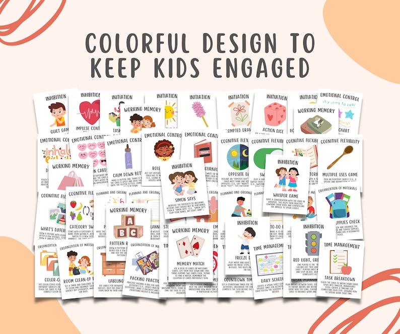 52 ADHD Executive Functioning Activity Flashcards for Kids, Executive ...