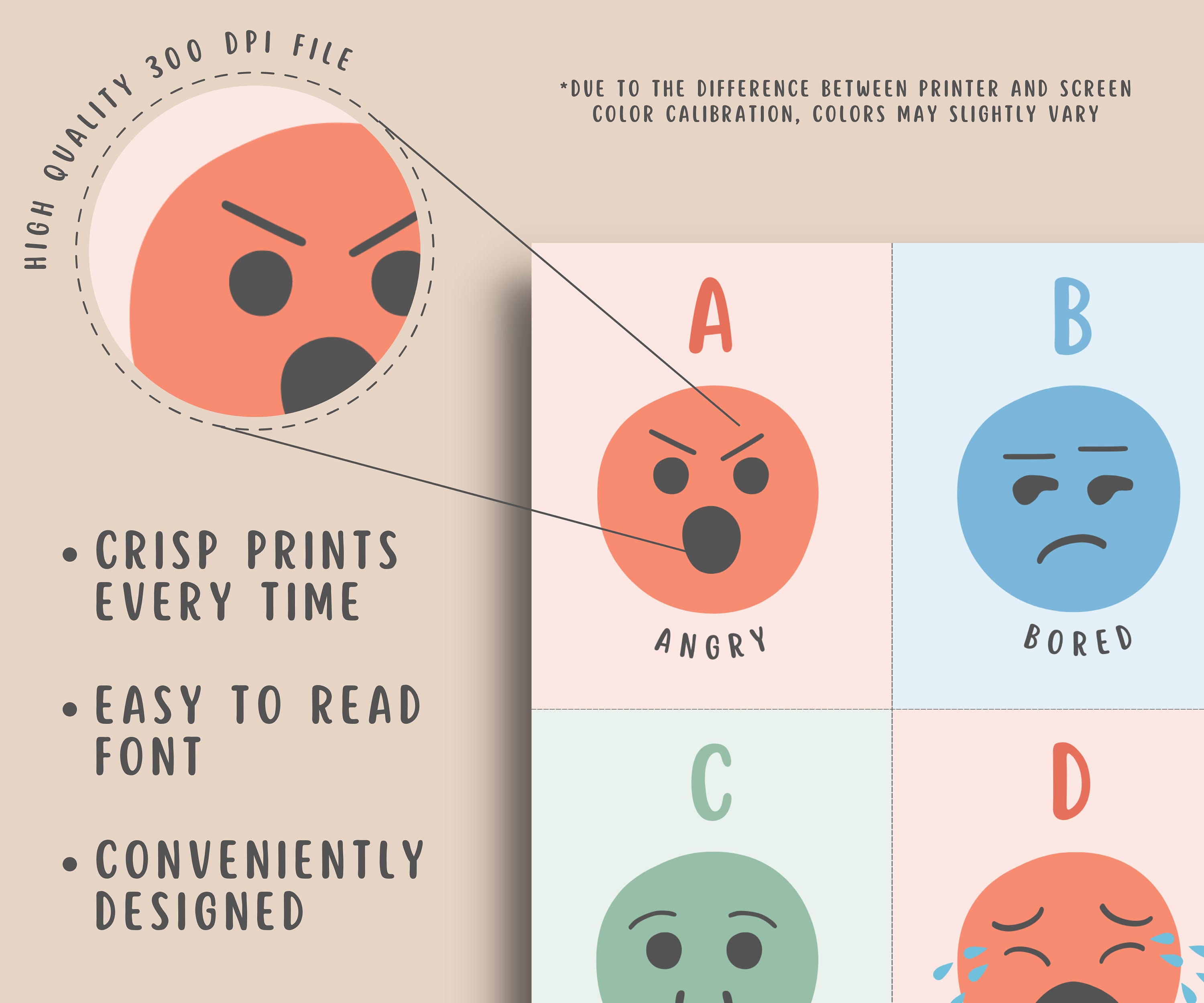 26 Feelings Alphabet Flashcards for Kids Teens Social - Etsy UK