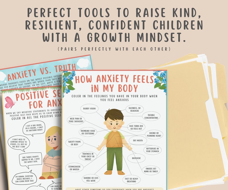 Anxiety Symptoms Body Signals Worksheet for Kids and Teens, Fillable ...