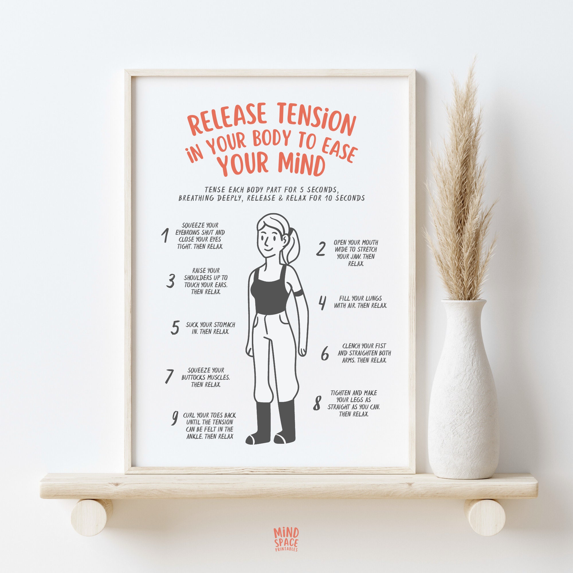 Progressive Muscle Relaxation Mental Health Poster Muscle - Etsy