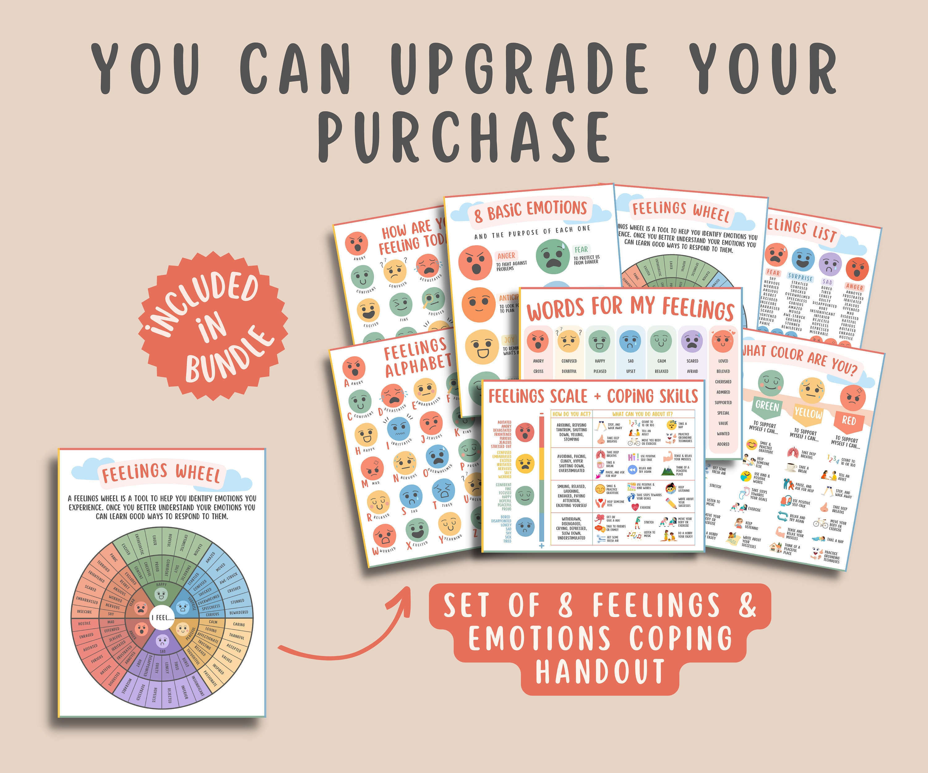 Feelings Wheel Print for Kids & Teens, Emotions Wheel Printable ...