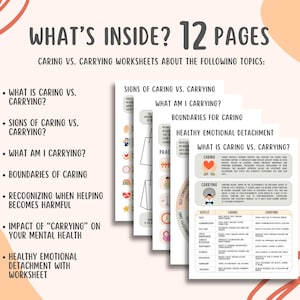 Caring Vs. Carrying Worksheets, Setting Relationship Boundaries ...