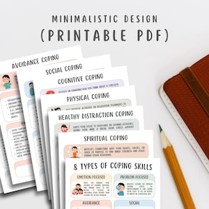 8 Types of Coping Skills Worksheets, Emotional Regulation, Depression ...