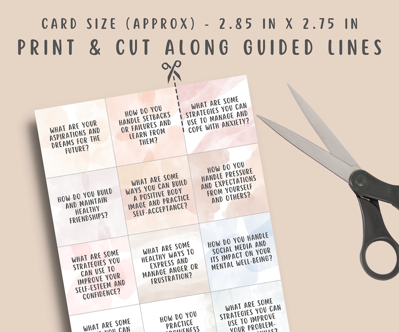 100 Teens Therapy Questions Cards Conversation Starters Mental Health ...