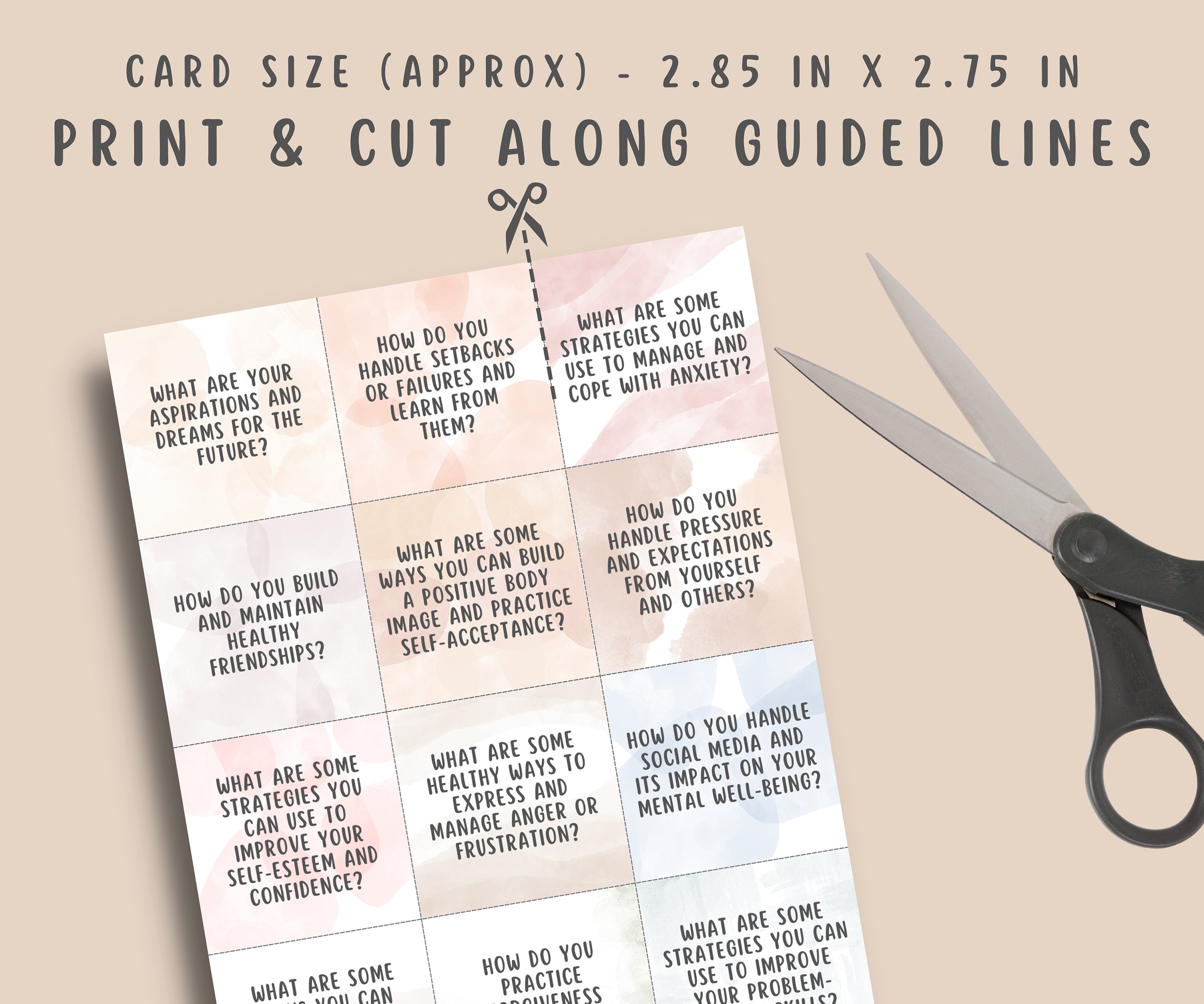 100 Teens Therapy Questions Cards Conversation Starters Mental Health ...