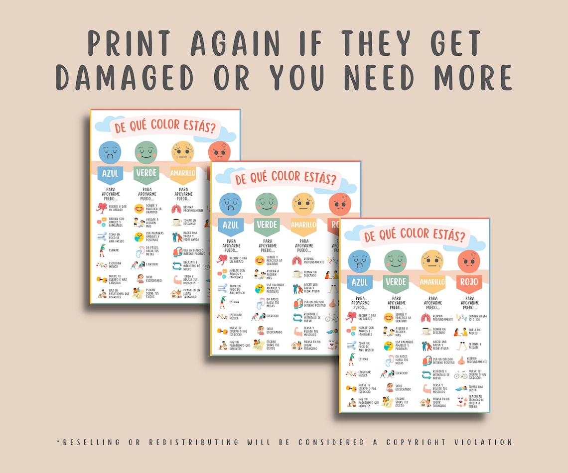 28 Coping Skills in Spanish for Kids & Teens, Zones of Regulation ...