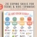 28 Coping Skills in Spanish for Kids & Teens, Zones of Regulation ...