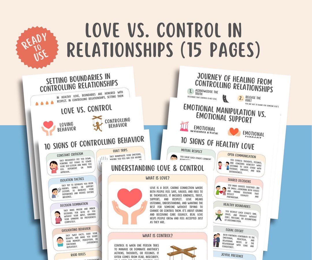 Love Vs Control in Relationships (15 Pages), Toxic Love, Relationship ...