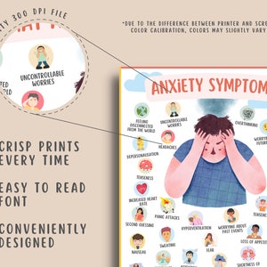 Anxiety Symptoms Handout Teens Kids, Stress Management Worksheet ...