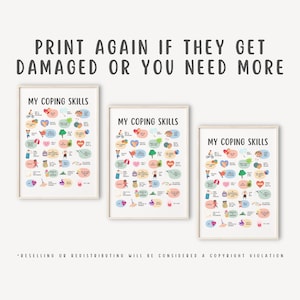 32 Coping Skills Poster for Teens & Kids, Grounding Strategies for ...