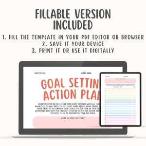 Goal Setting Action Plan Worksheet, SFBT Worksheets, Solution Focused ...