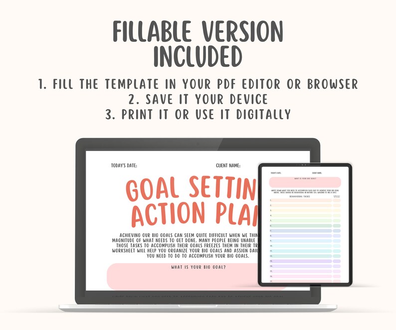 Goal Setting Action Plan Worksheet, SFBT Worksheets, Solution Focused ...