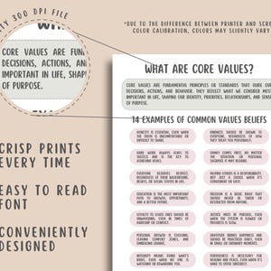 Core Values & Beliefs Worksheets (16 Pages), Self-discovery Journal ...