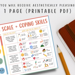 Feelings Coping Skills for Teens & Kids, Emotions Scale Chart, Children ...