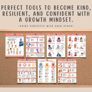 Anxiety Coping Skills Bundle for Kids Teens (7 Pages), Mental Health ...