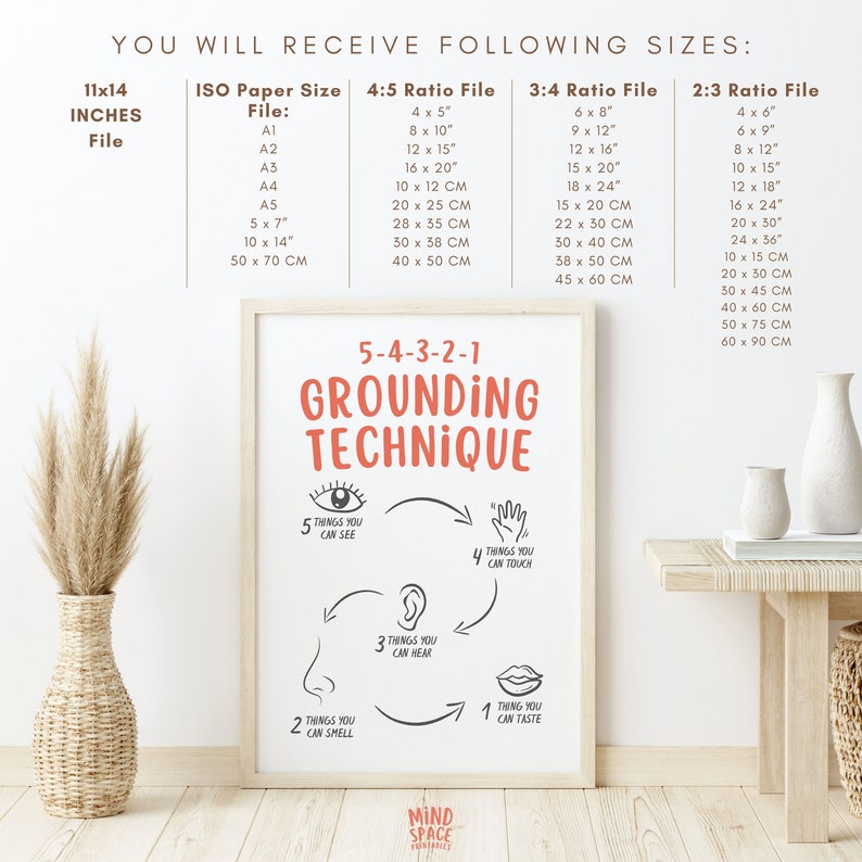 Grounding Technique Poster, Coping Skills, Calming Strategies, Calm ...