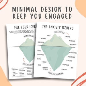 Anxiety Iceberg Worksheets (set of 2), Social Anxiety Coping Skill ...