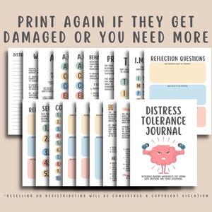 18 DBT Distress Tolerance Coping Worksheets, Dialectical Behavior ...