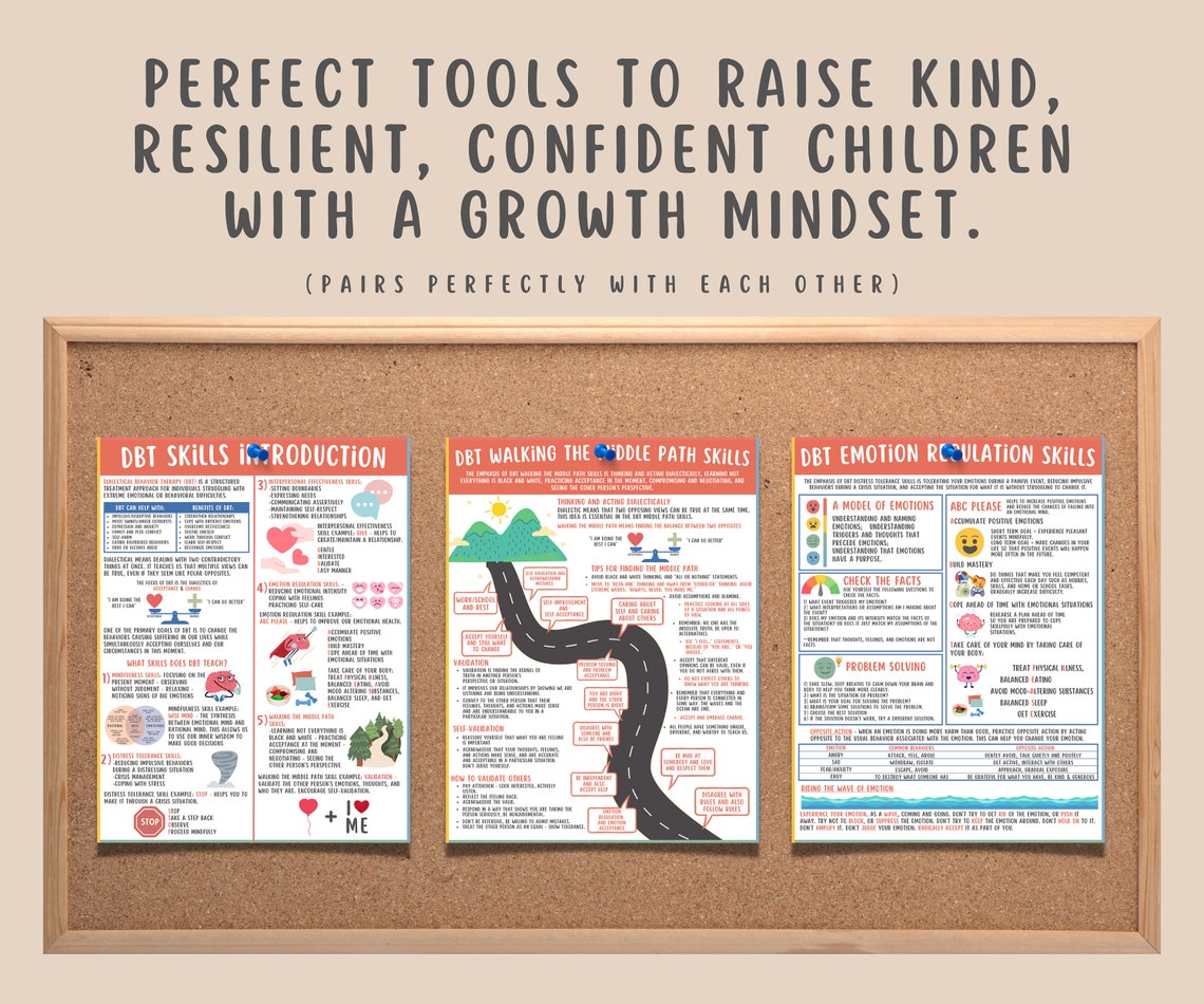 DBT Middle Path Coping Skills Handout Teens Kids Adults - Etsy