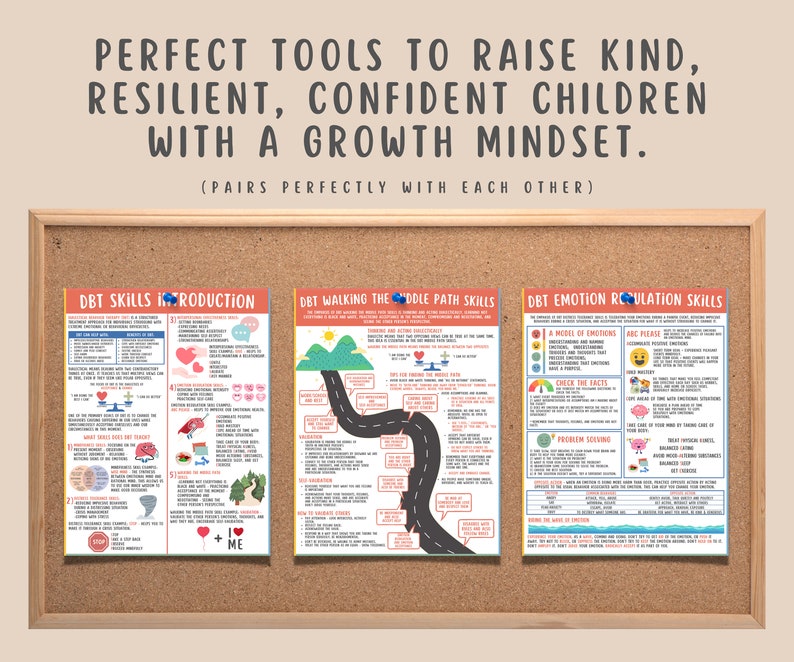 DBT Middle Path Coping Skills Handout Teens Kids Adults, Dialectical ...