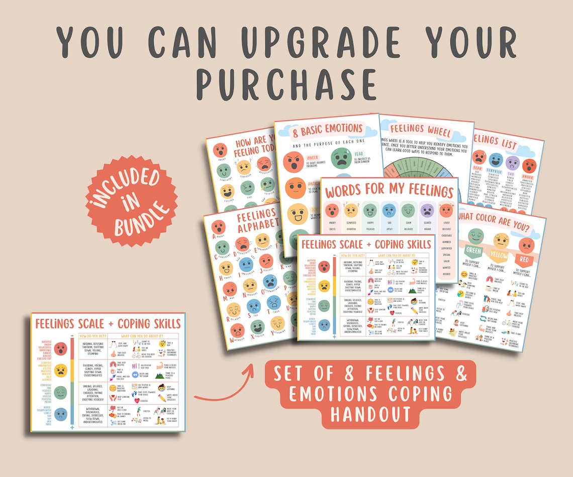 Feelings Coping Skills for Teens & Kids Emotions Scale Chart - Etsy UK