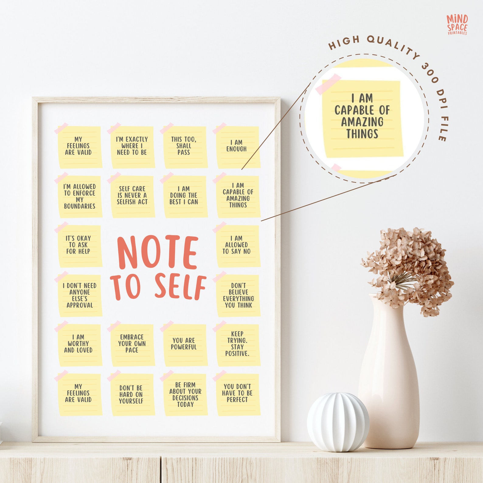 Note to Self Poster Self Reminder Wall Art Things to - Etsy