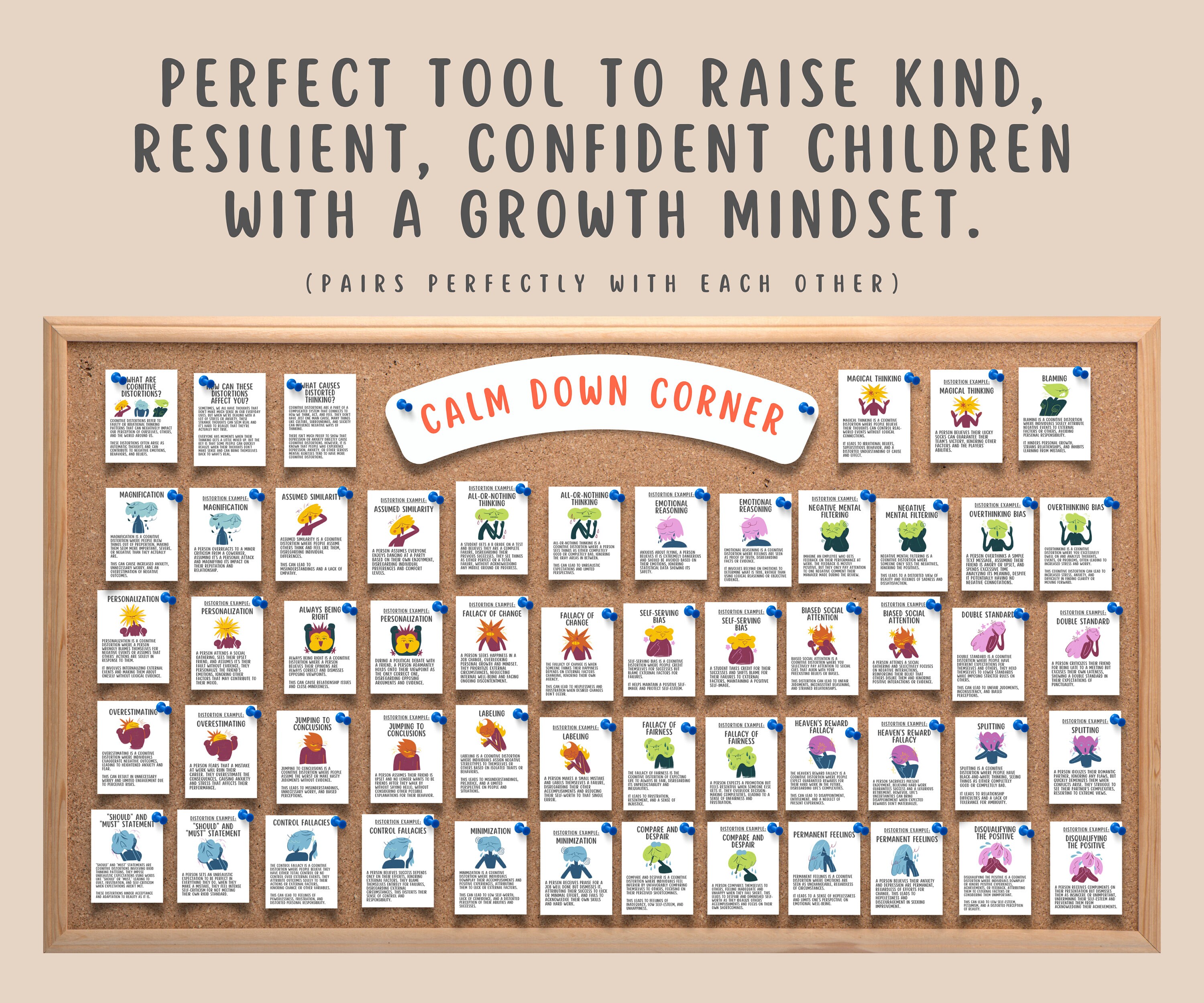 57 Cognitive Distortion Cards, DBT Coping Skill Cards, Unhelpful Ways ...