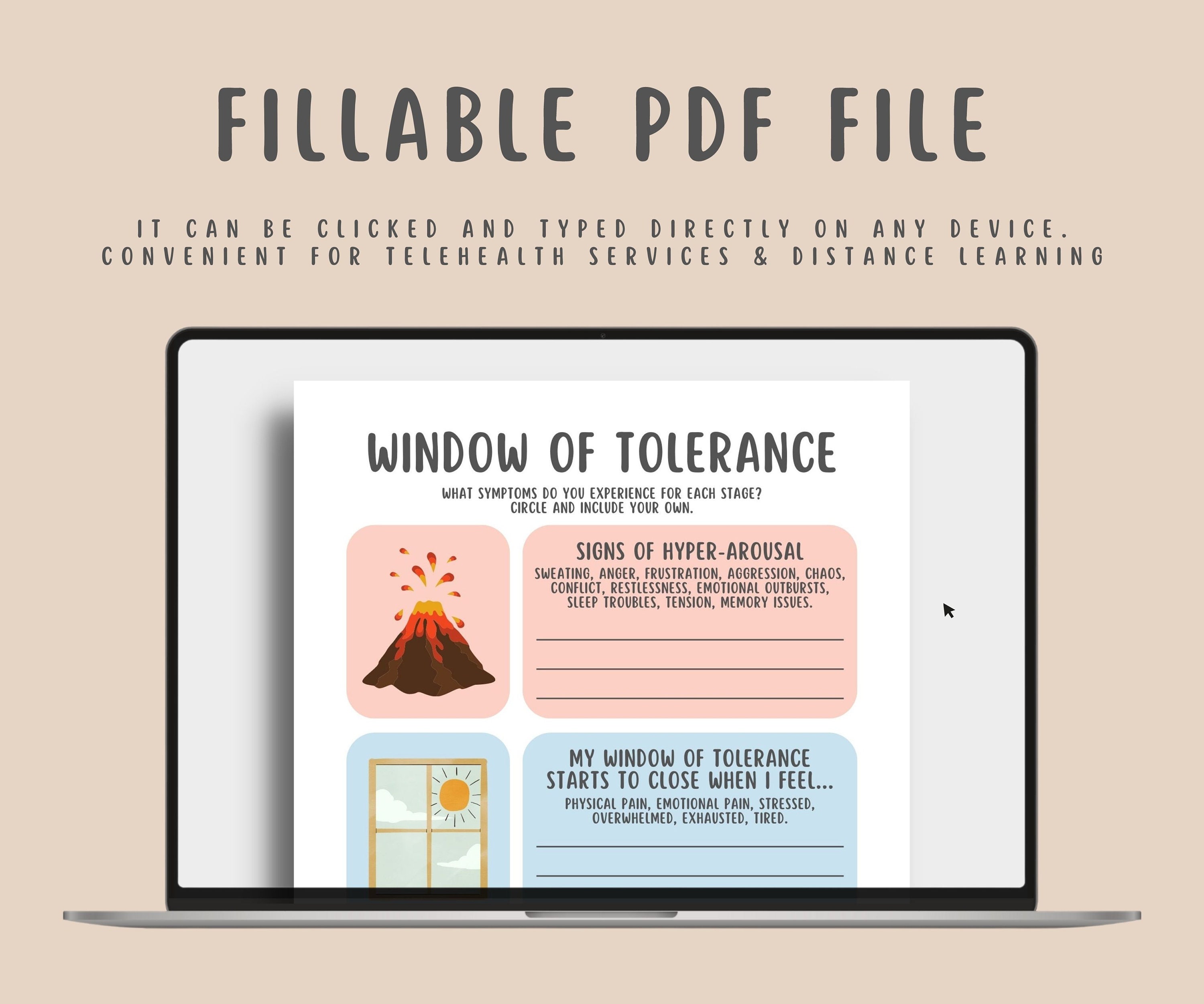 4 DBT Window of Tolerance Worksheets Dialectical Behavior - Etsy