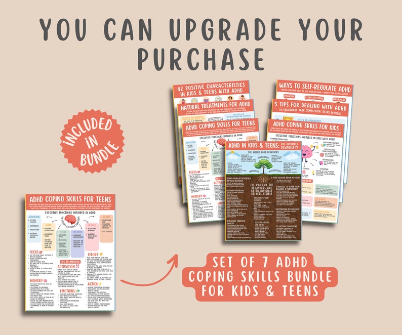 ADHD Coping Skills for Teens Handout Executive Function - Etsy