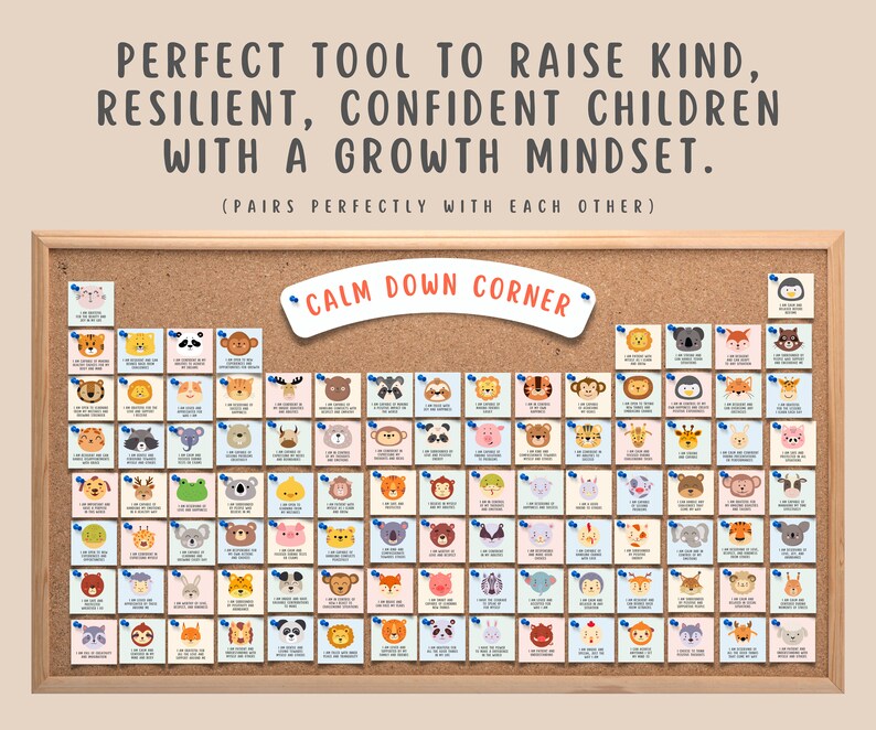 100 Positive Affirmation Calm Down Corner Cards for Kids - Etsy