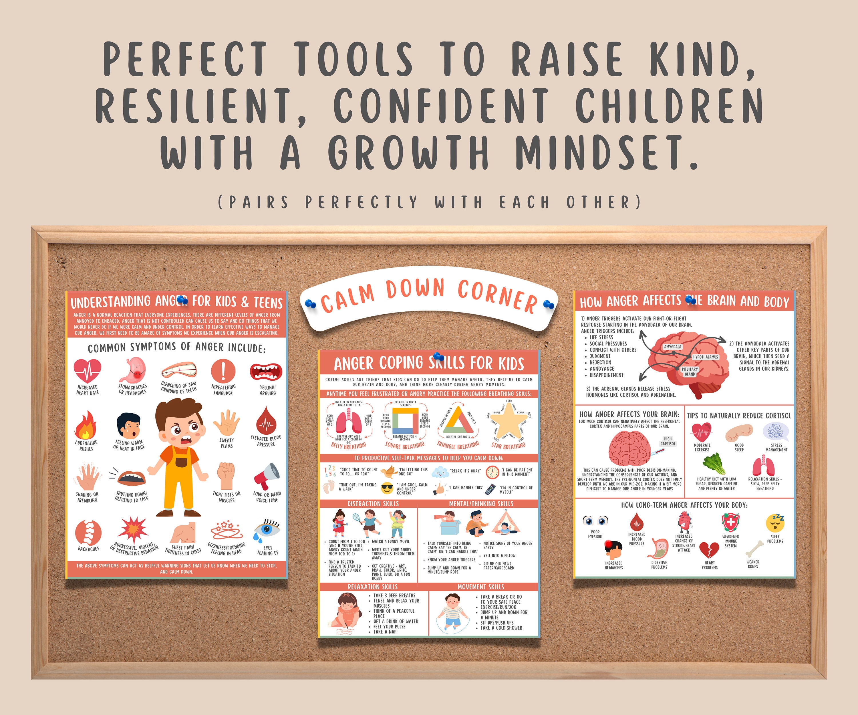 Anger Coping Skills for Kids & Teens, Anger Management Print, Anger ...