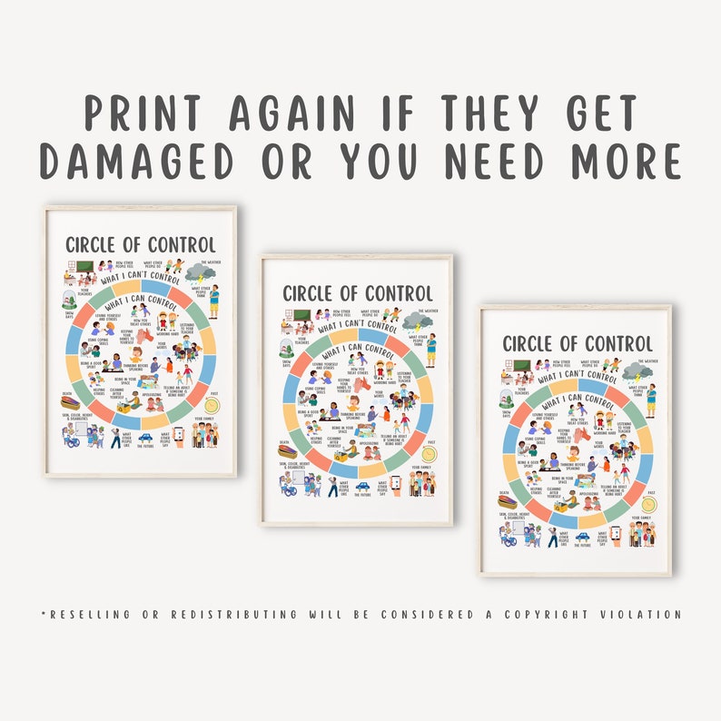 Circle of Control Poster, Mental Health Digital Printable, Things I Can ...