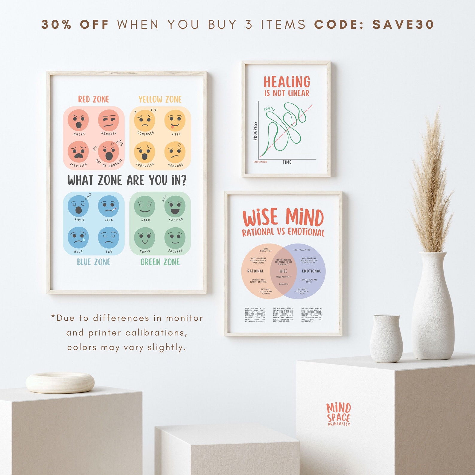 Zones of Regulation Printable, Feelings Poster, Emotions Chart, Calm ...