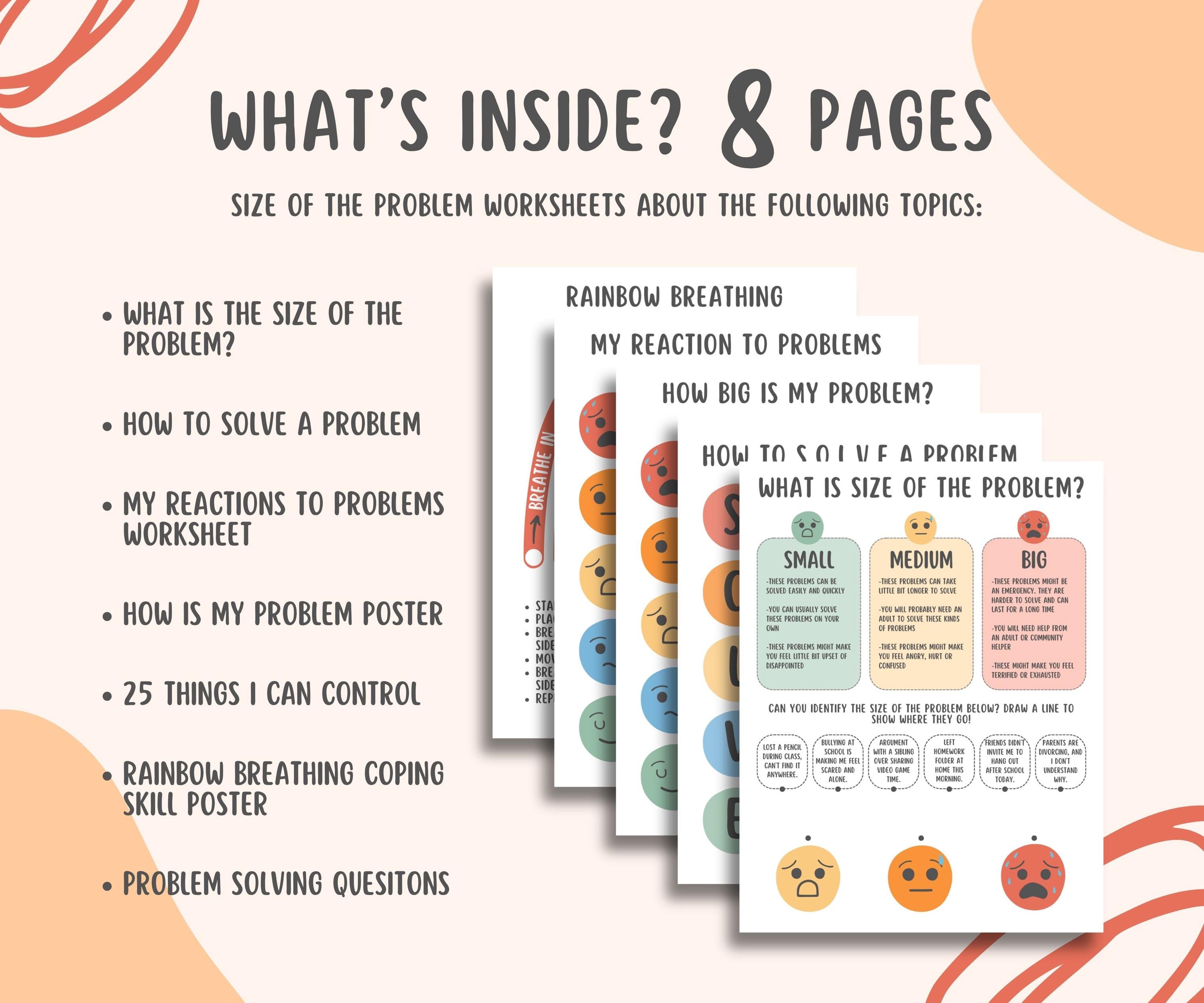 8 Size of the Problem Worksheets for Kids Teens, Problem Solving ...