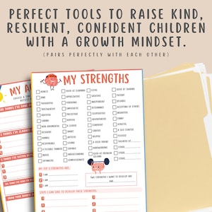 My Strengths Worksheet for Kids & Teens, Self Esteem Journal Children ...