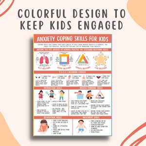 Anxiety Coping Skills Print for Kids, Stress Relief Mental Health ...