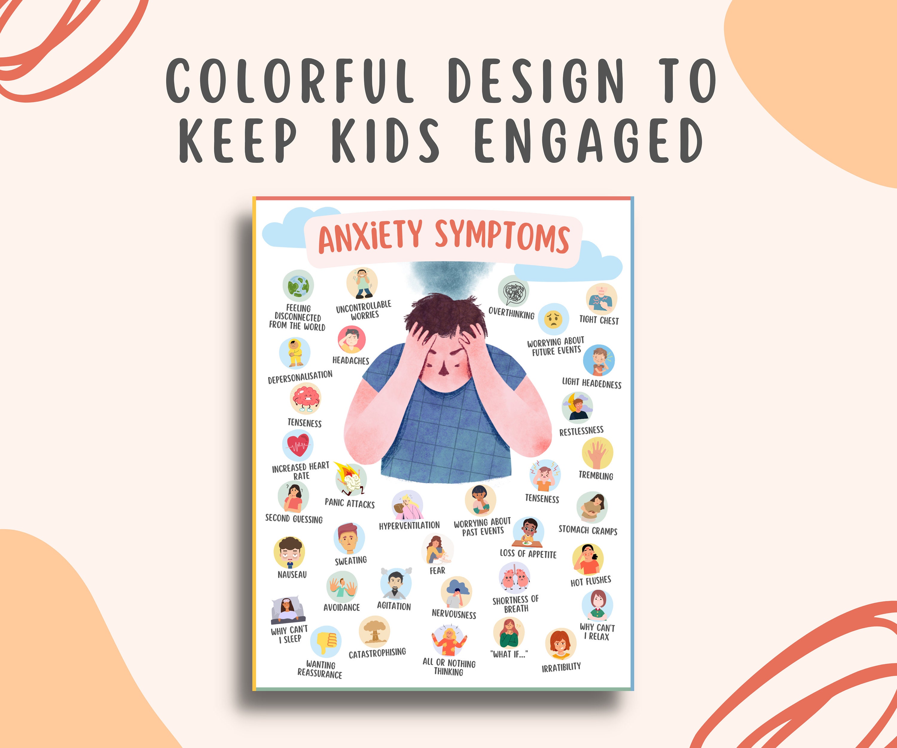 Anxiety Symptoms Handout Teens Kids, Stress Management Worksheet ...