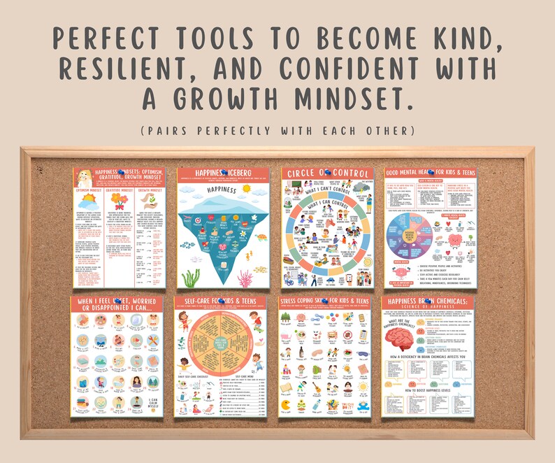 Mental Health Coping Skills Printable Bundle for Kids & Teens, 8 Pages ...