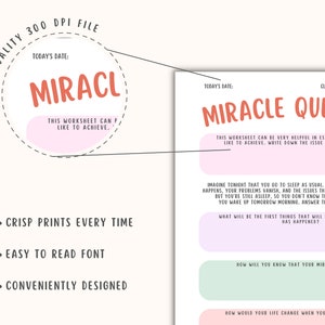 Miracle Questions Worksheet, SFBT Worksheets, Solution Focused Therapy ...