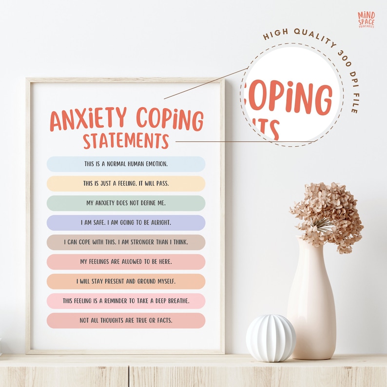 Anxiety Coping Statements Poster, Challenging Negative Thoughts, Ways ...