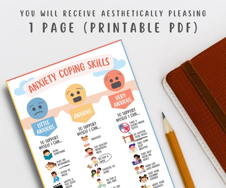 21 Anxiety Coping Skills Handout for Teens Kids Grounding - Etsy