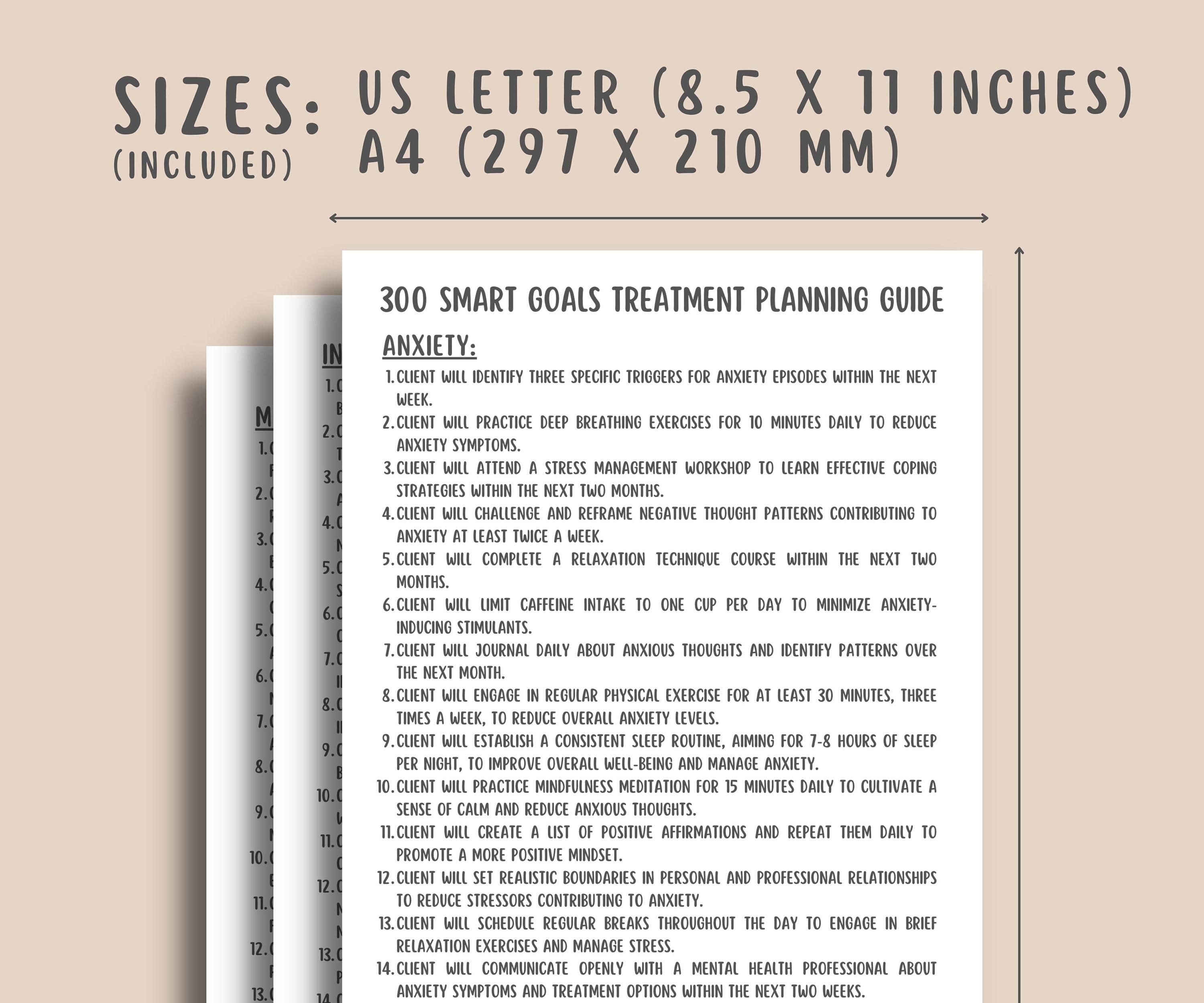 300 SMART Goals Treatment Planning Guide for Mental Health Counselors ...