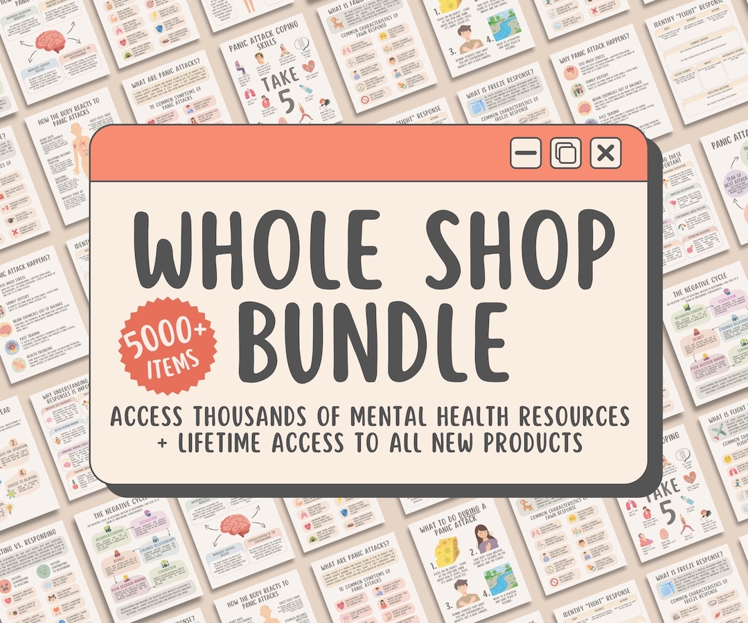 Whole Shop Mega Bundle (5000+ Items) Anxiety, ADHD, DBT, Anger Coping ...