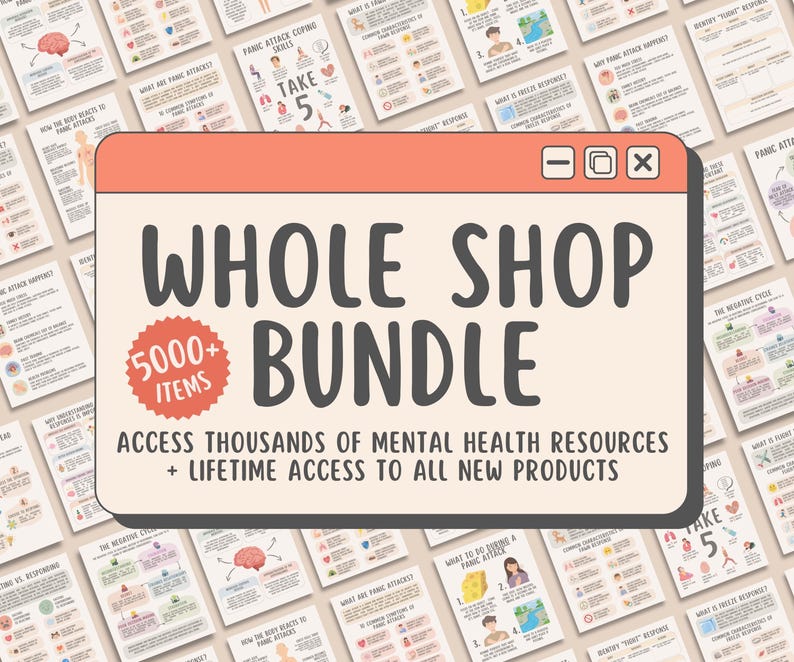 Whole Shop Mega Bundle (5000+ Items) Anxiety, ADHD, DBT, Anger Coping ...