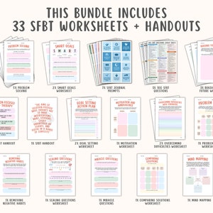 Solution Focused Therapy Worksheets, SFBT Worksheets, SFBT Questions ...