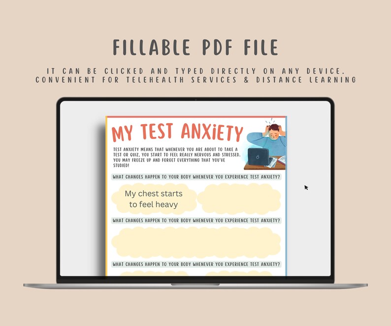 Test Anxiety Worksheet for Kids and Teens, Help Children With Worry ...