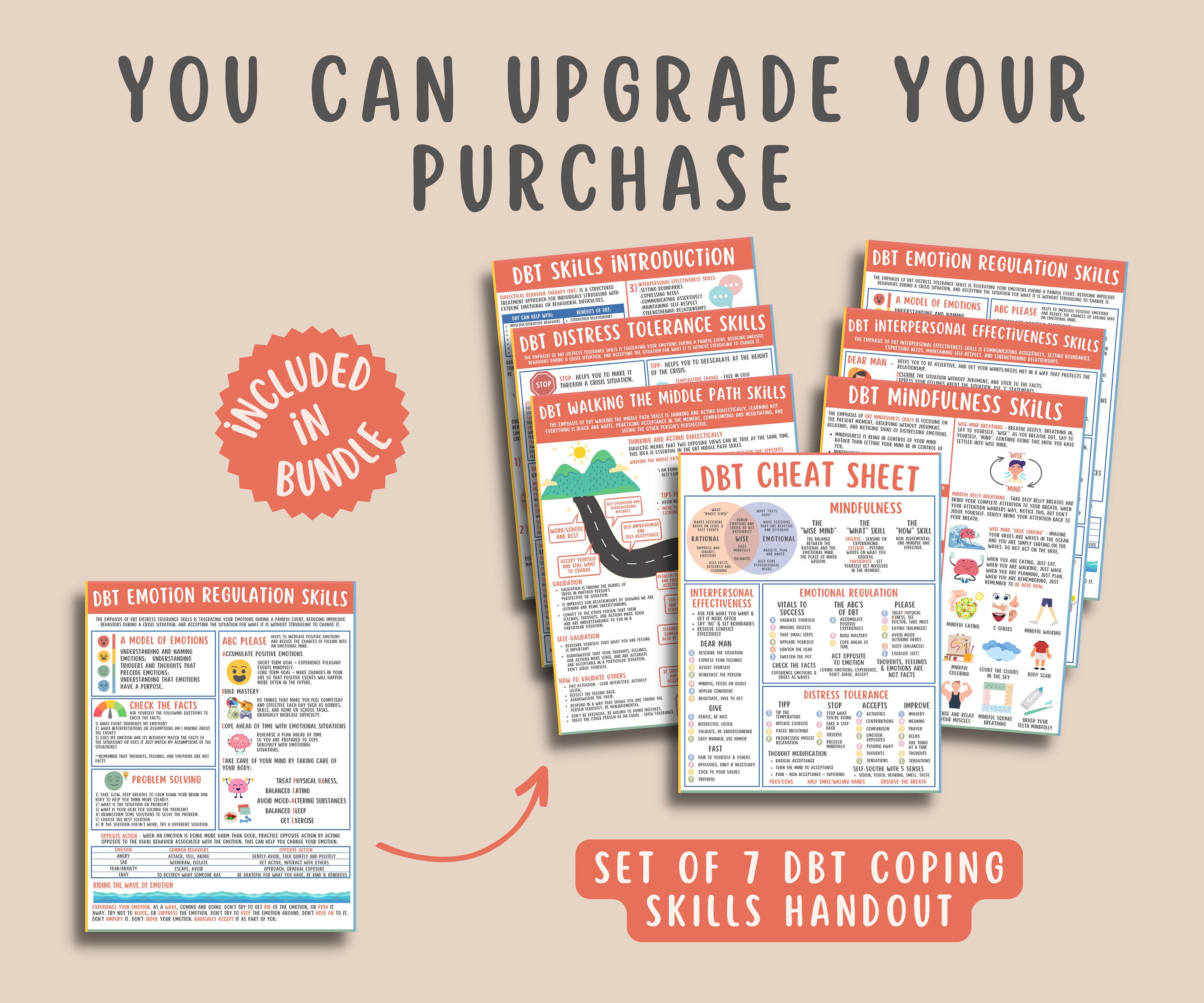 DBT Emotion Regulation Coping Skills Handout Teens Kids Adults ...